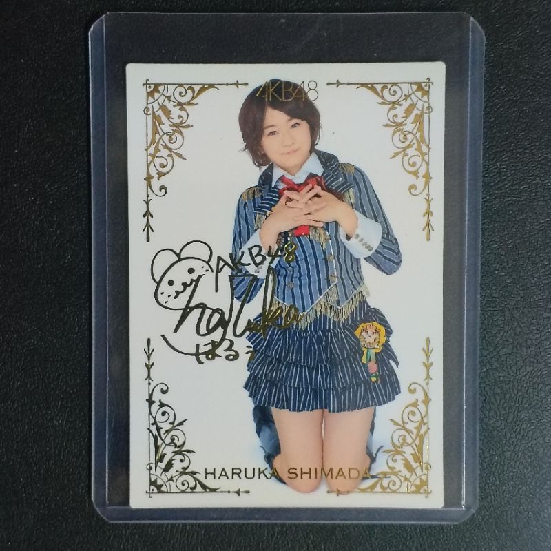 GOLD Stamp SIGNATURE CARD HARUKA SHIMADA AKB48 FOIL STYLE TRADING ...