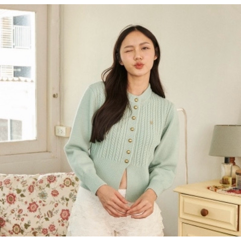 Cherish cardigan mint Hand 1 | Shopee Philippines