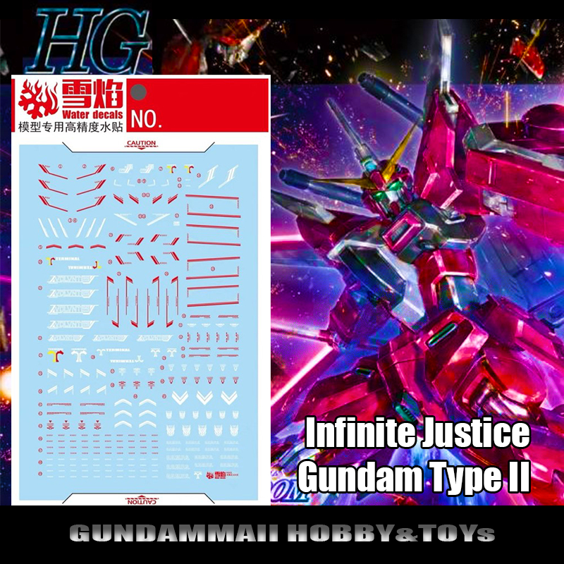 Water DECAL [Snow Flame] HG 1/144 INFINITE JUSTICE Glow Blacklight ...