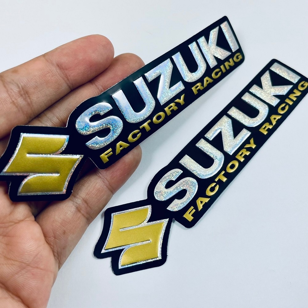 Suzuki Logo Sticker Gold 3D Embossed Stamping 2pcs Car Styling ...
