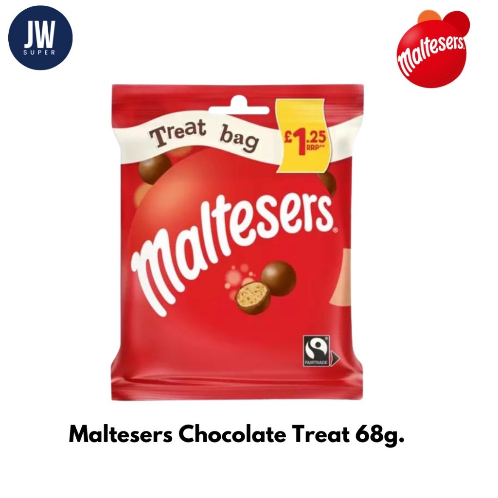 Maltesers Chocolate Treat Bag Coated Snacks Malt Filling 68 Grams (g ...