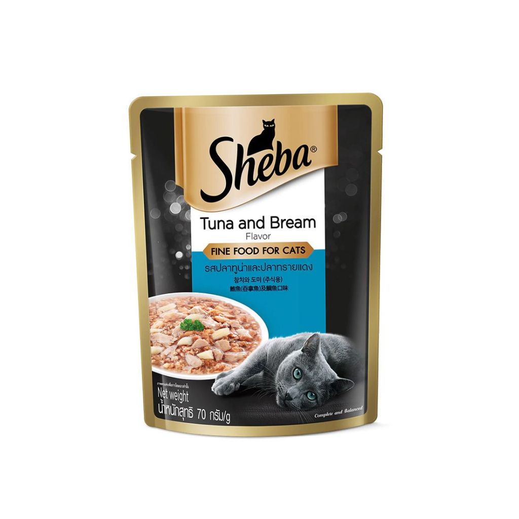 Sheba Pouch Wet Cat Food Tuna And Bream Flavor 70g. | Shopee Philippines
