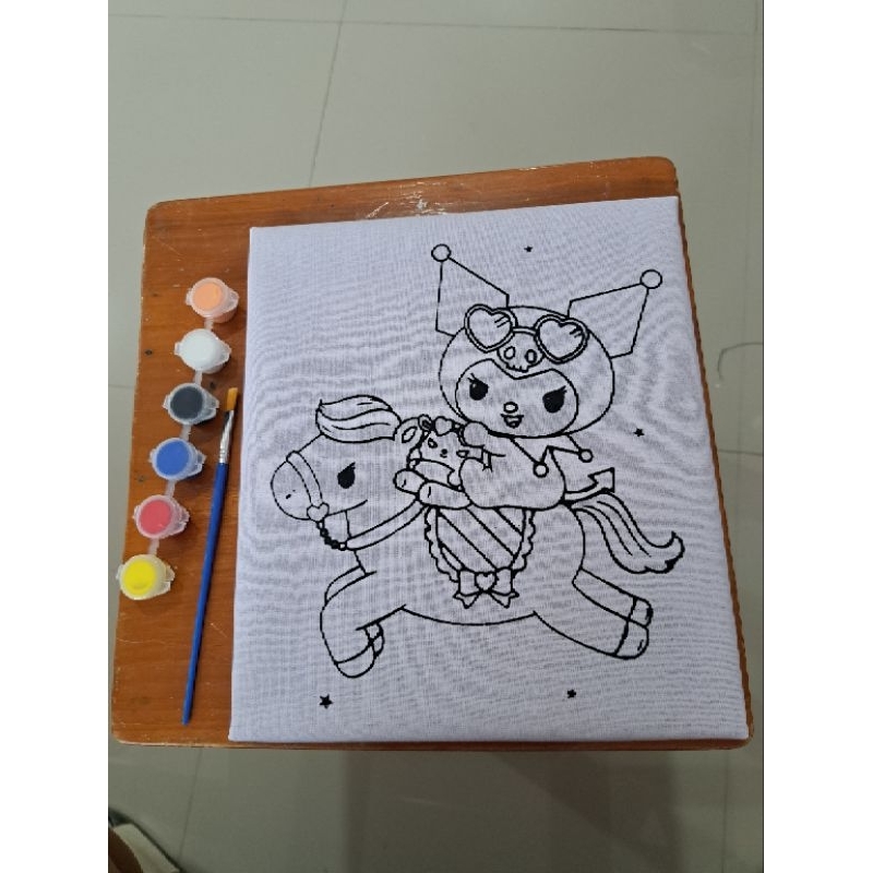 8 × 12-Inch Paint Frame Kuromi Riding Pattern With A Set Of 6 Color ...