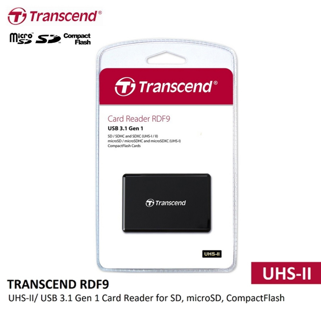 TRANSCEND CARD READER RDF9 USB 3.1 GEN 1 UHS-I/II BLACK | Shopee ...
