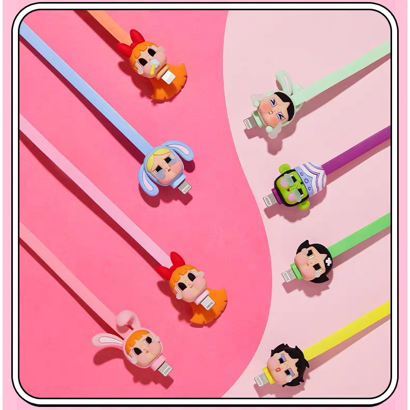 Popmart CRYBABY Powerpuff girls series Unwrapped Iphone Charger ...