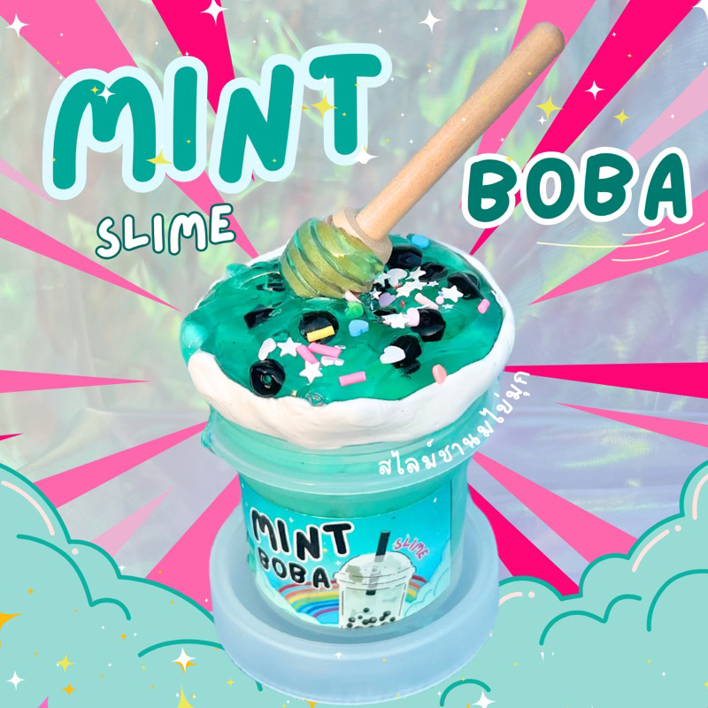 Mint Boba Bubble Milk Tea Slime With Honey Scoop Stick | Shopee Philippines