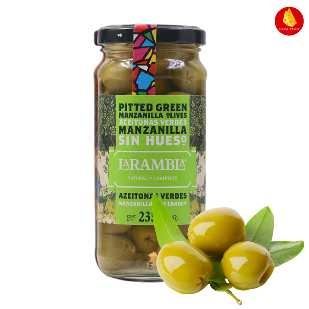 Pickled Olive Green Brine Seedless Sanilla 235g Pitted Manzanilla ...