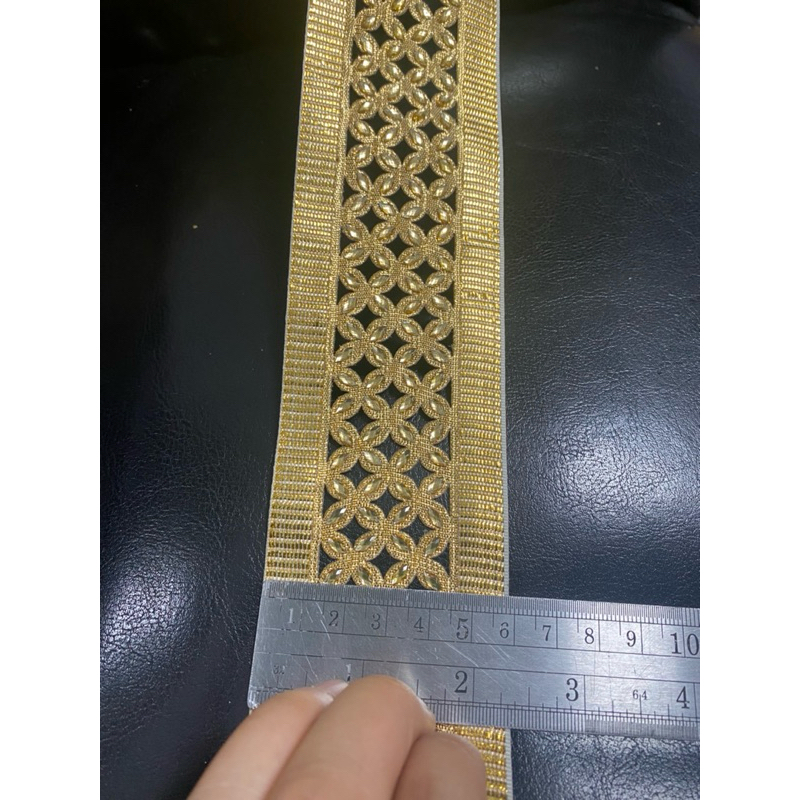 Lift Up 10 Yards Diamond-Embellished Ribbon Gold Tape With Diamonds ...