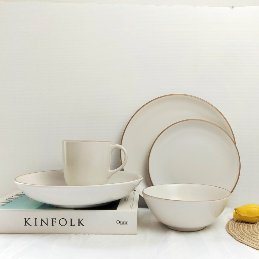 Ceramic Cup Plate Bowl 6-10 Inches Microwaveable Cream Color Model ...