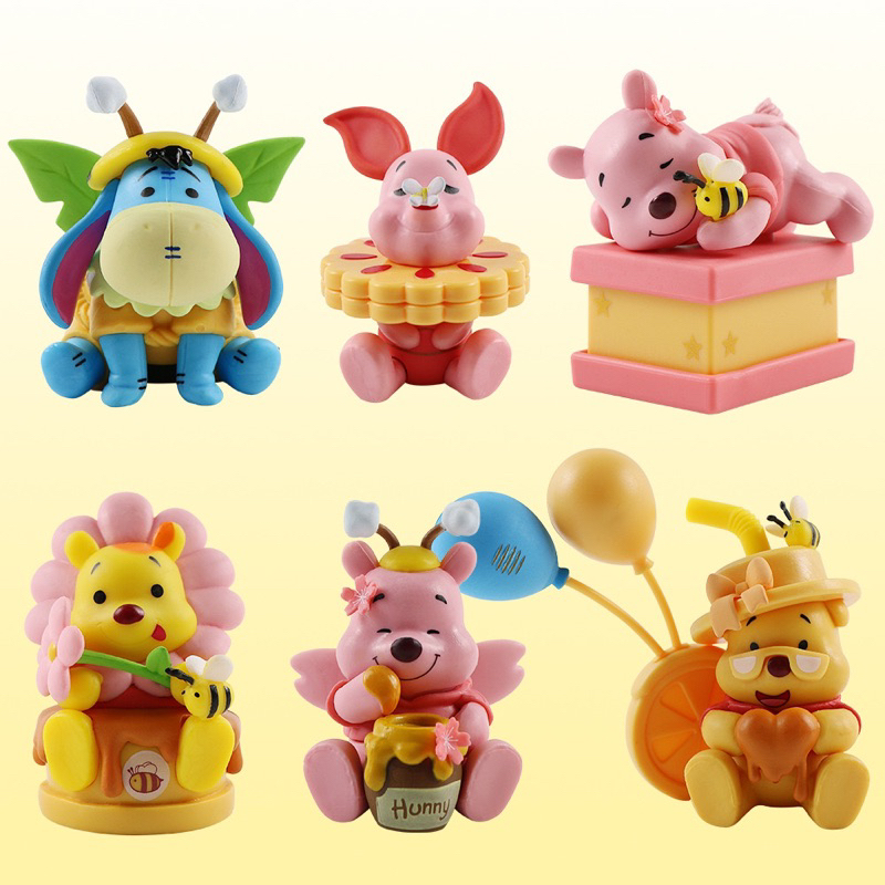 Winnie The Pooh Cartoon Character Model Set Of 6 Bear Models. | Shopee ...