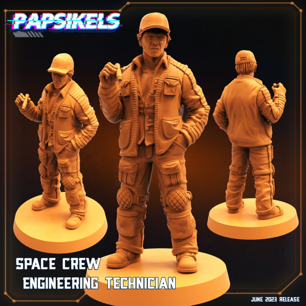 Space Crew Engineering Technician-Vs Humans-Humanoid Human/32mm scale ...