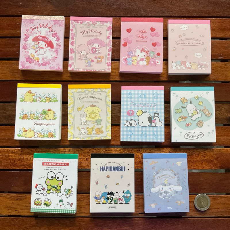 Sanrio Pattern Notepad (2 Designs 100 Pieces) Mini memo Copyright Japan ...