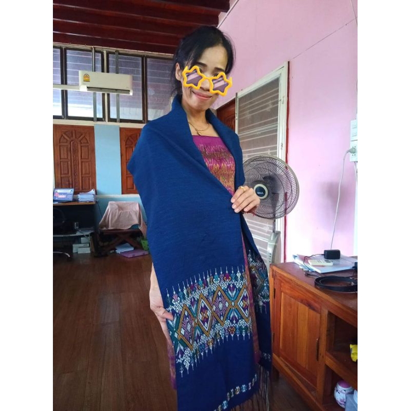 Real Indigo Shawl With Hands Very Beautiful Mother As A Gift To ...