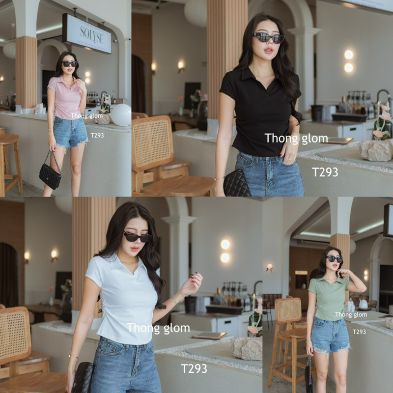 T293 Square Neck Crop Top With Uniqlo Fabric. Wear It And The Waist Is Beautiful In Shape ...