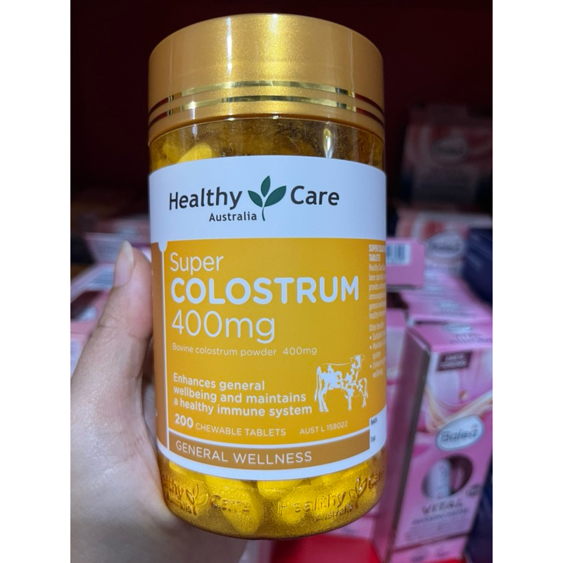 Healthy Care Super Colostrum 400mg 200 Chewable Tablets Milk Height ...