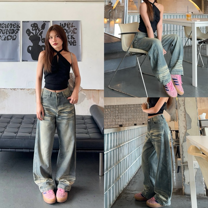 Dutch Mill Baggy-Big Jeans Rust-Fade Ilona 555 Label | Shopee Philippines