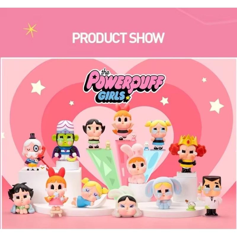 POPMART The Powerpuff Girls Series Blossom Bubbles CrybabyBlind box ...