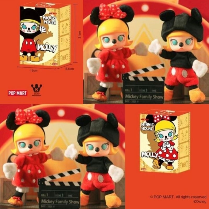 Pop Mart Molly BJD doll Mickey/Minnie Is Very Cute. × Size 2 Can Move ...