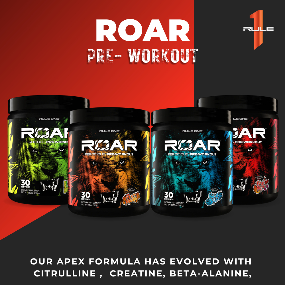 Rule 1 R1 Roar Pre-Workout-30 Servings (Powders May Coagulate. Due To ...