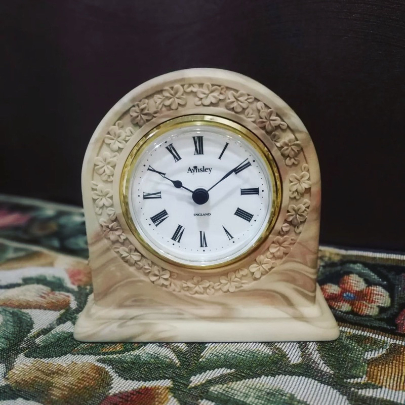 Vintage Aynsley Portland Stone Ware Mantle Clock Made In England H4 ...