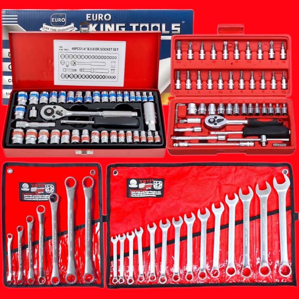 EURO KING TOOLS 40-Piece Block Set + YETI Wrench + Ring + 46-Piece Can ...