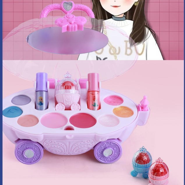 Kids Makeup Set Disney Children Cosmetic Frozen Blue Box Make Up Safe ...