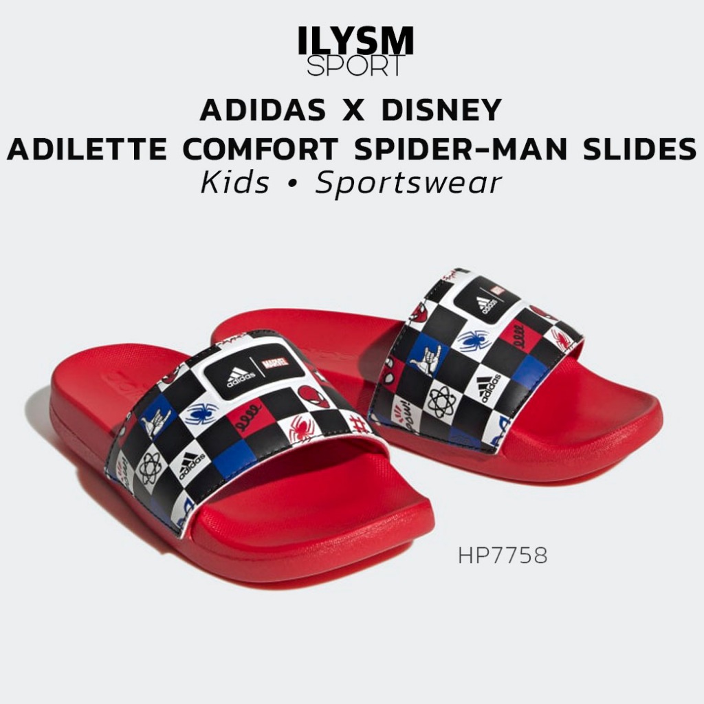 ADIDAS X DISNEY ADILETTE COMFORT SPIDER-MAN SLIDES (HP7758) | Shopee ...