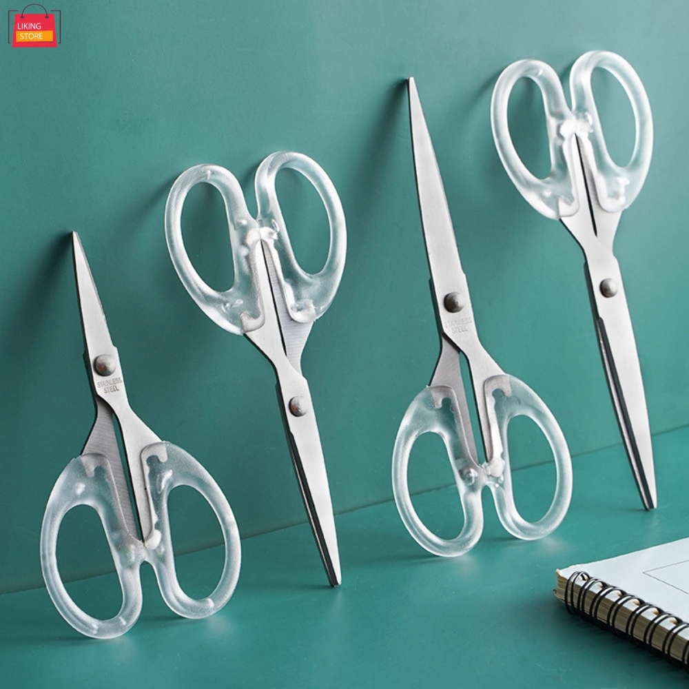 Multi-Purpose Scissors Stainless Steel Clear Plastic Handle | Shopee ...