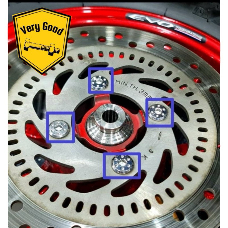 Front Disc Nut Giorno/Lead Original + Non-Stick Plate Genuine Stainless ...