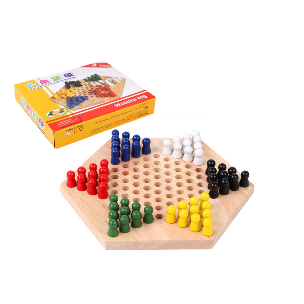 [Super Chess] Wooden Chinese Checkers (Rubberwood) | Shopee Philippines