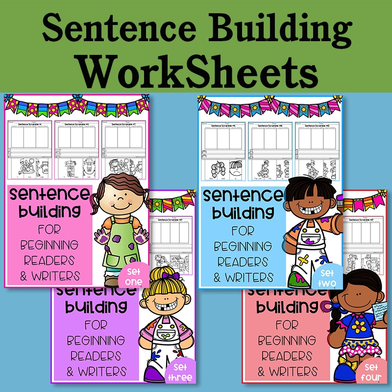 Worksheet Sentence Building Cut and Paste English Reading Workbook ...