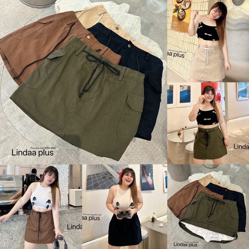 Linn Denim Skirt A-Line Cargo Plump Girl Waist 32-48 Inches (Size Available) plussize | Shopee ...