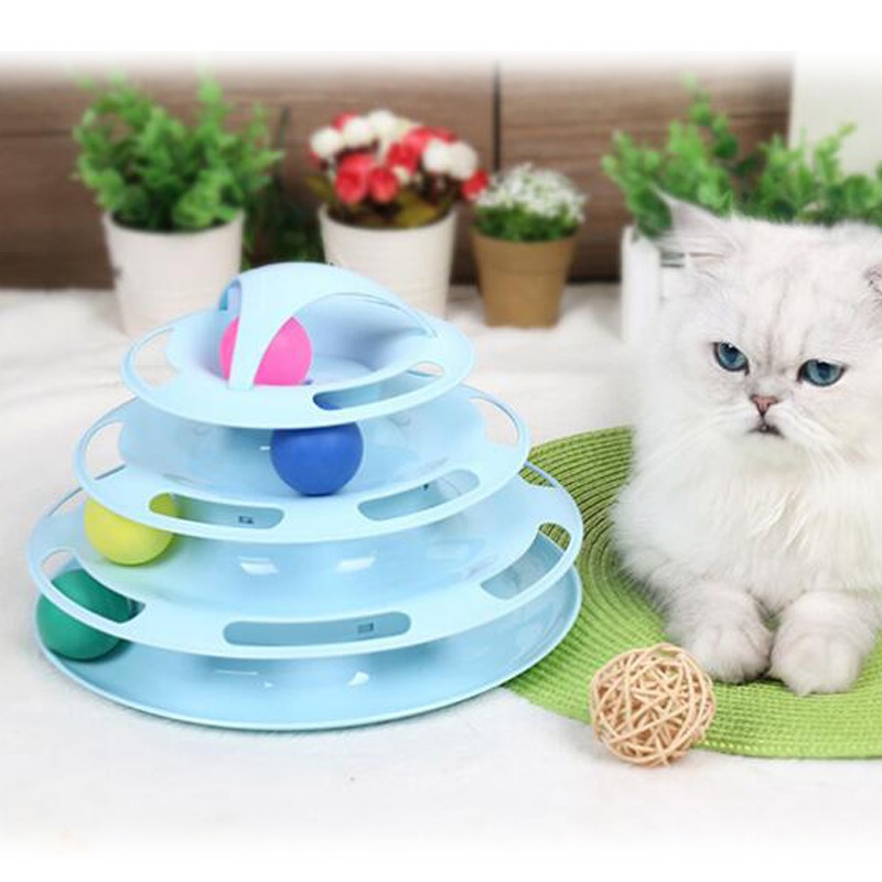 Tower Rail Skills Accessories 4-Storey Cat Ball Track Toy 4-Layer ...