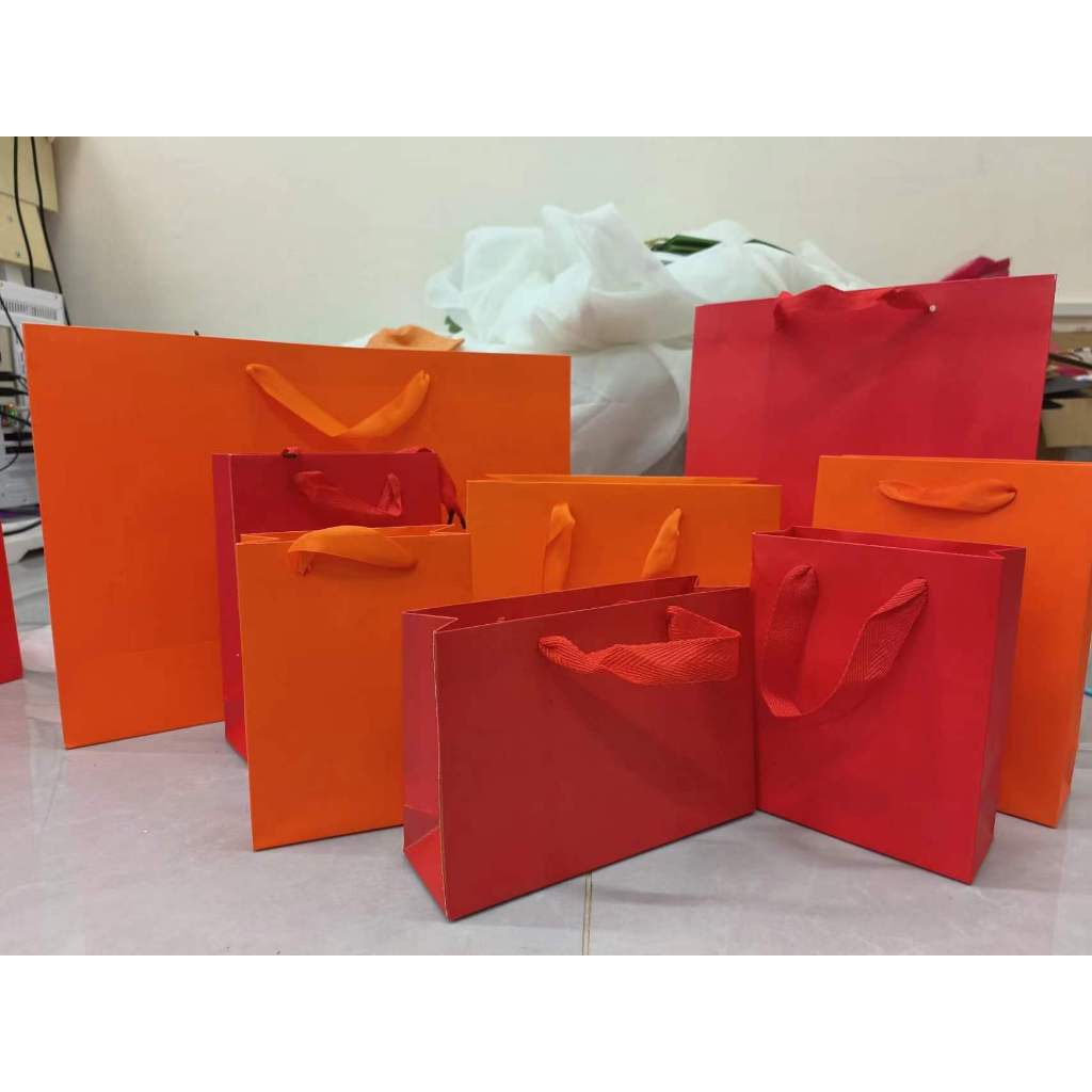 Sure Paper Tote Bags Thick Red/Orange Color Size Put Gifts Pay Homage ...