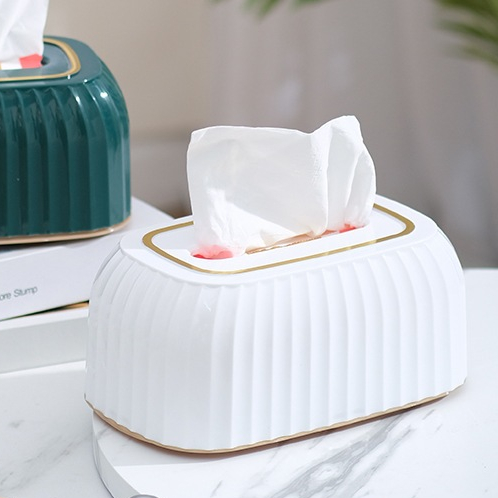 Tissue Holder Storage Box With 4 Colors Built-In Paper Pusher modern ...
