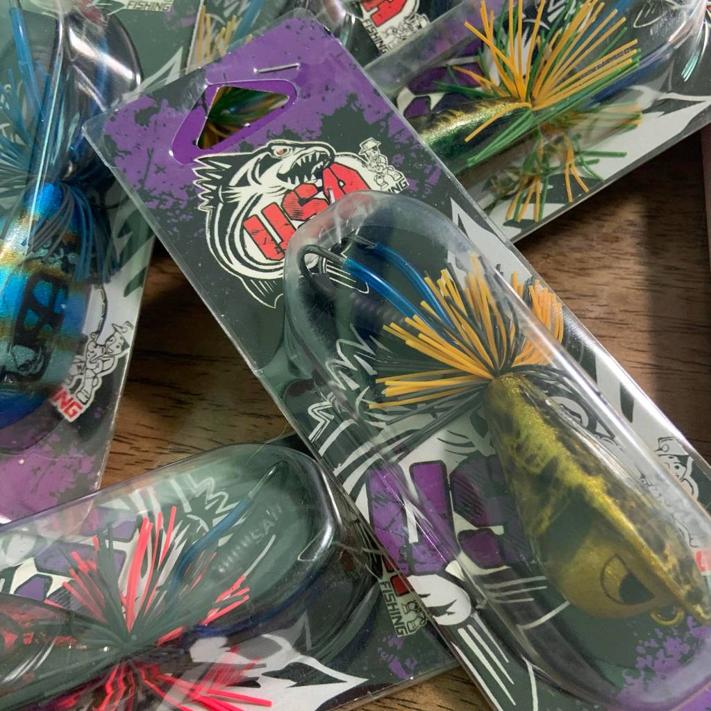 Usa fishing Eyebrow Frog Fake Bait Wooden Snakehead Chado Fish | Shopee ...