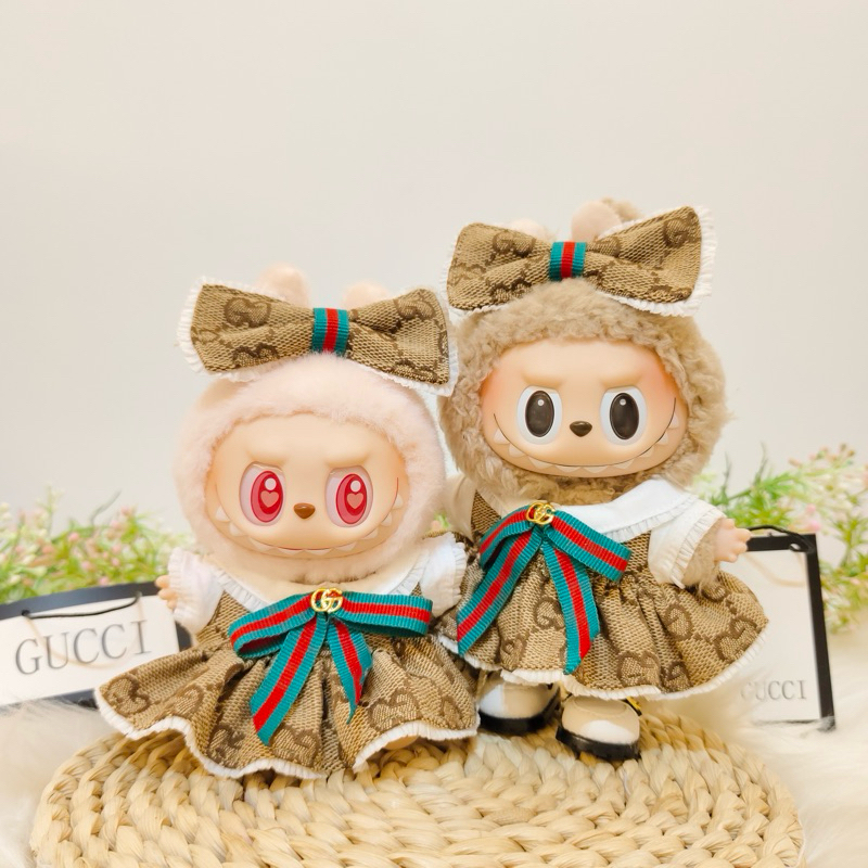 Dress Brown White Ruffle Collar Labubu V1 V2 | Shopee Philippines