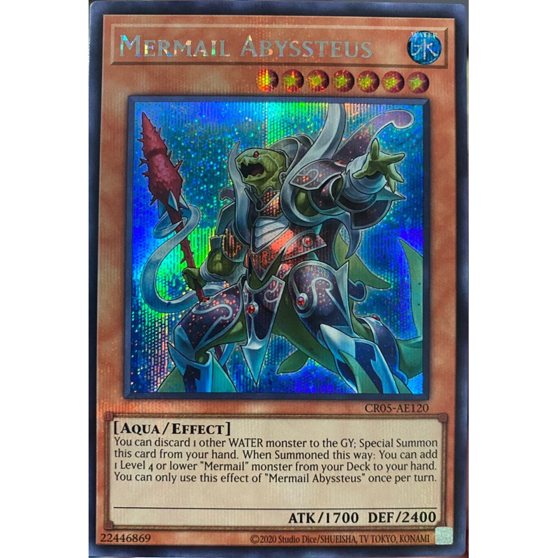 Yugioh Asia-Eng [CR05-AE120] Mermail Abyssteus (Secret Rare) Authentic ...
