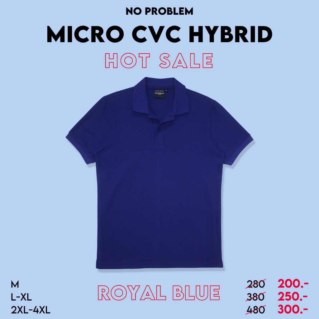 POLO STYLE Royal Blue NO.3838 Micro CVC HYBRID Classic Tone | Shopee ...