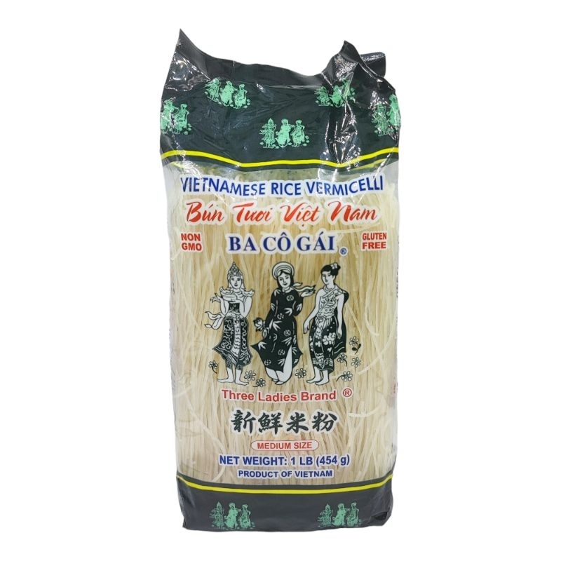 Vietnamese Rice Vermicelli Three Lady Brand Size 454 G.x 1 Bags (Made ...