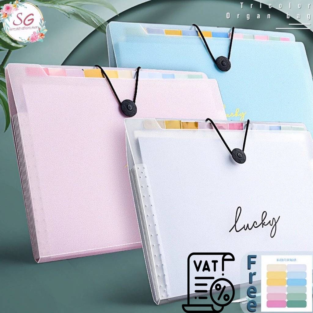 File Folder 5 Compartments 8 12 A4 Size Clear Divided Bag Pp Document ...