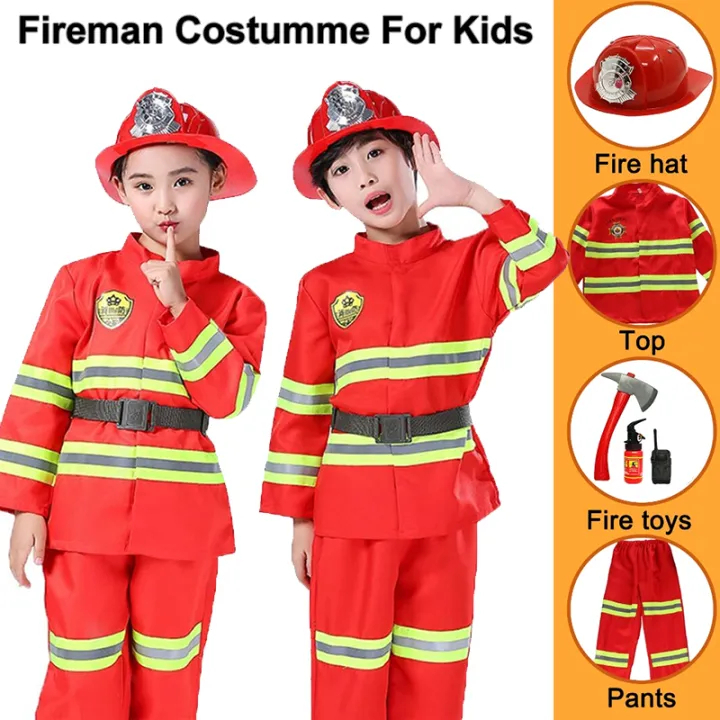 Fire Extinguisher Suit For Kids Costume Cosplay Children Firefighter ...