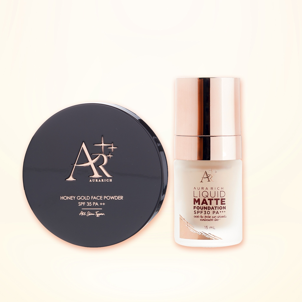 Aura Rich Powder Puff And Foundation ** 01 & 02 Tube 03 In Bottles ...