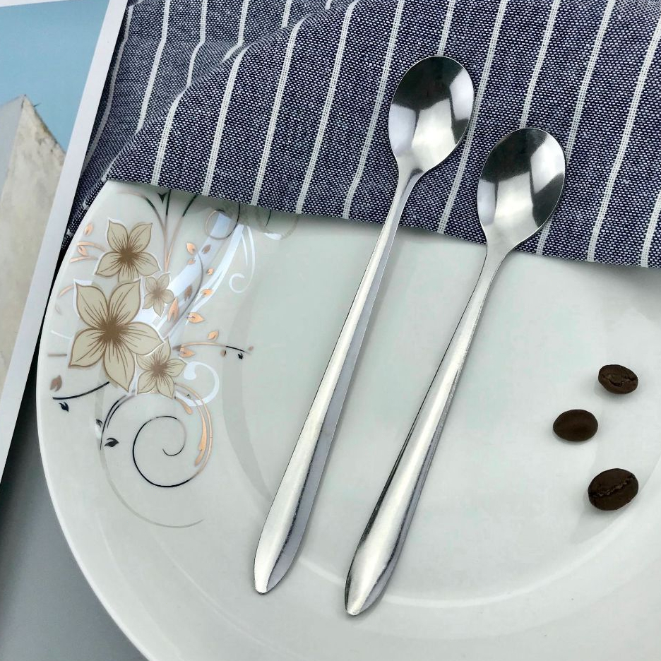 Long Handle Stainless Steel Spoon Coffee Stirring Milk Tea | Shopee ...