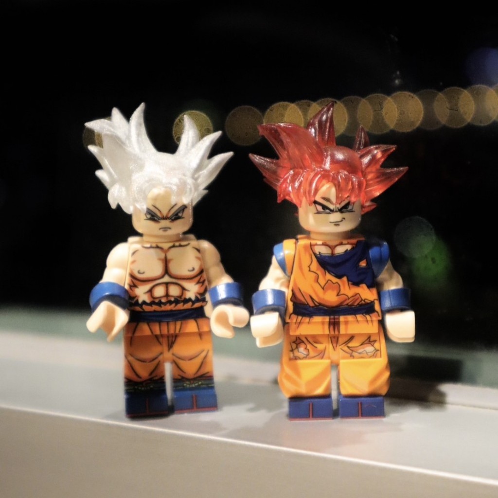 Lego Dragon ball Song Goku Son red white hair Super Saiyan God Extra ...