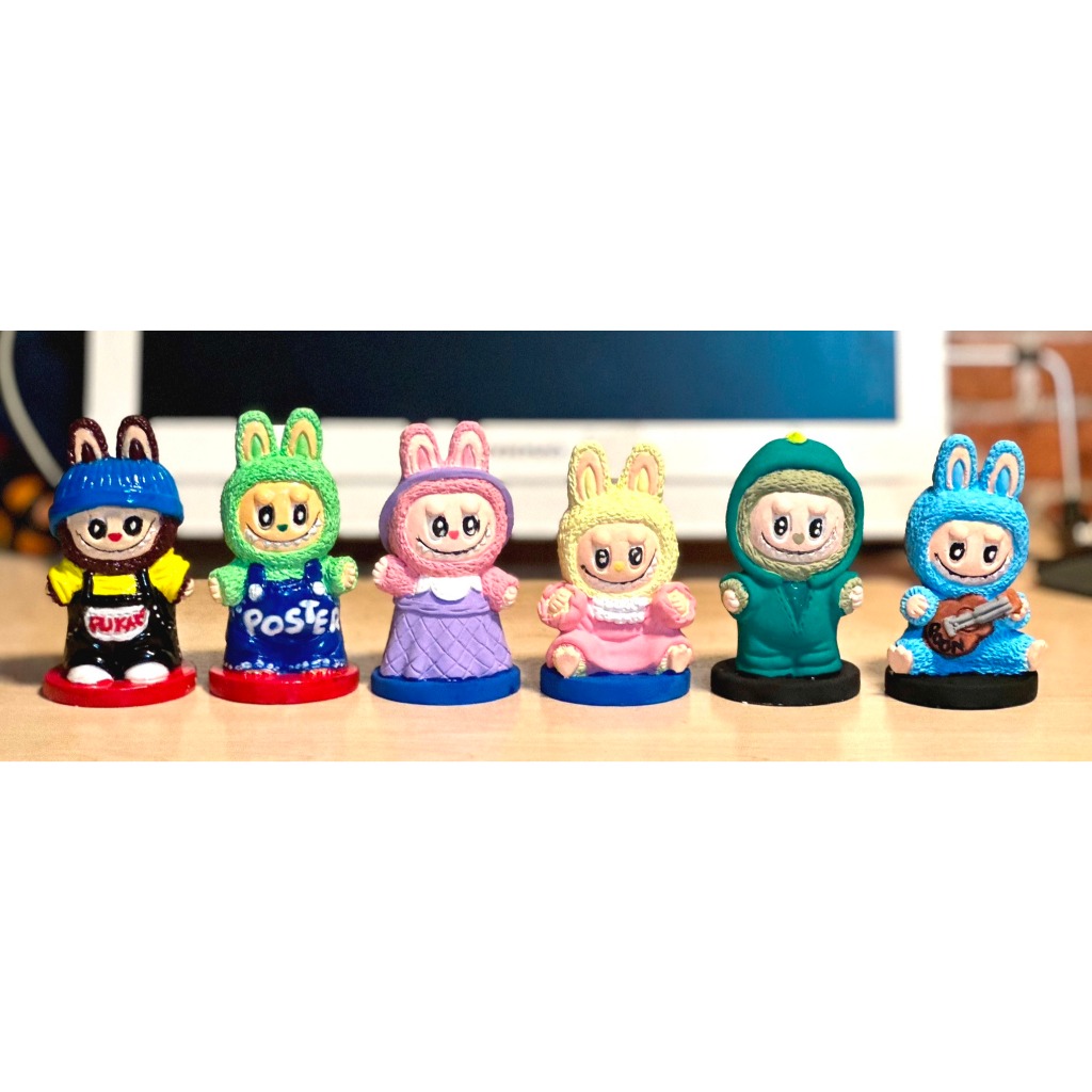 Set Of 1 Labubu Monster Ceramic Doll With Paint + Brush Packed in A cup ...