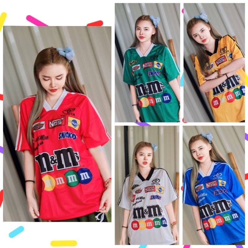 M&M Pattern Shirt Oversized Style Korean Can Be Worn By Both Men And ...