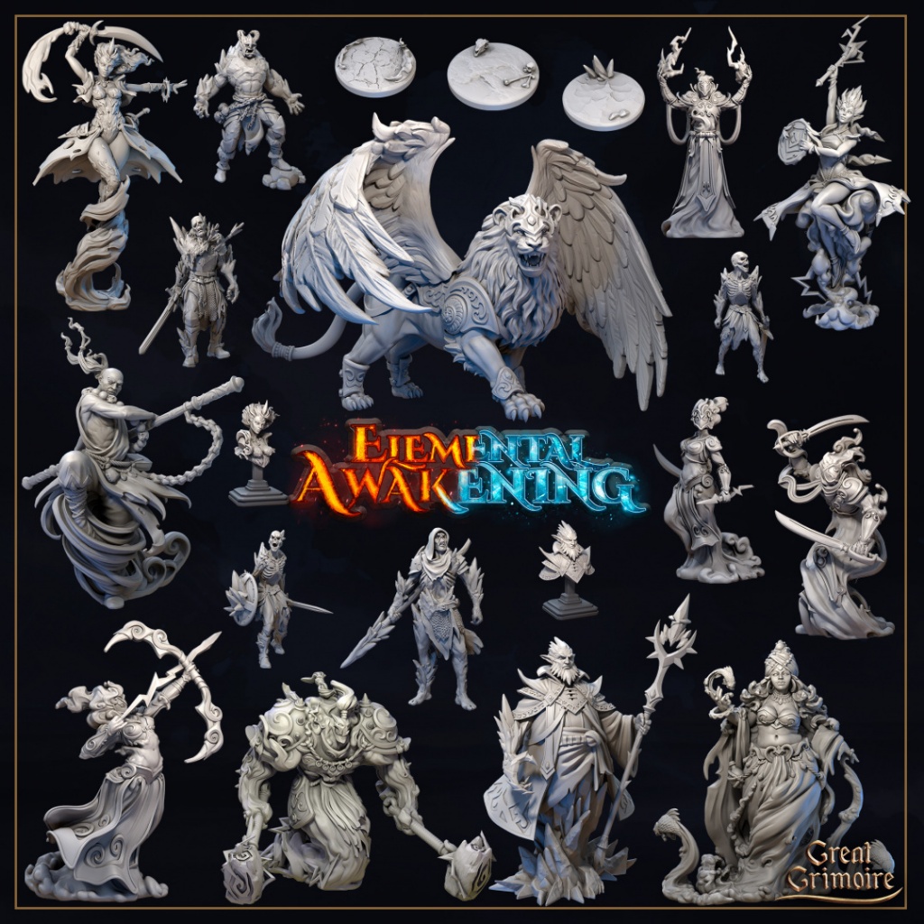 [5 Free 1] DnD Elemental Awakening-Warrior Hero Set Soil Water Wind ...