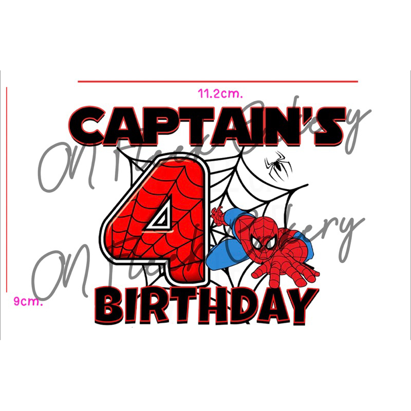Spiderman Cake Pin Badge Name Tag And Age In The Note | Shopee Philippines