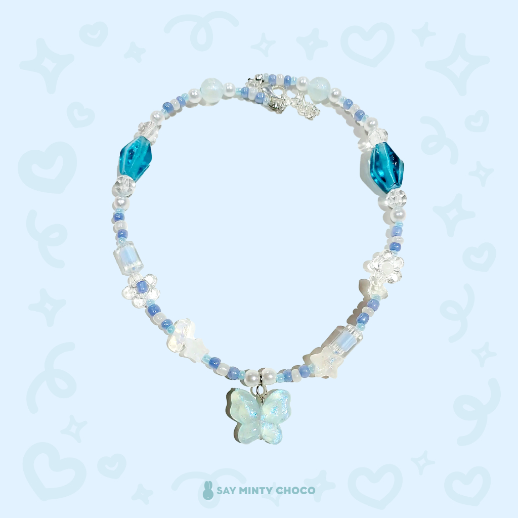 Blue Butterfly | Necklace Beaded | Shopee Philippines